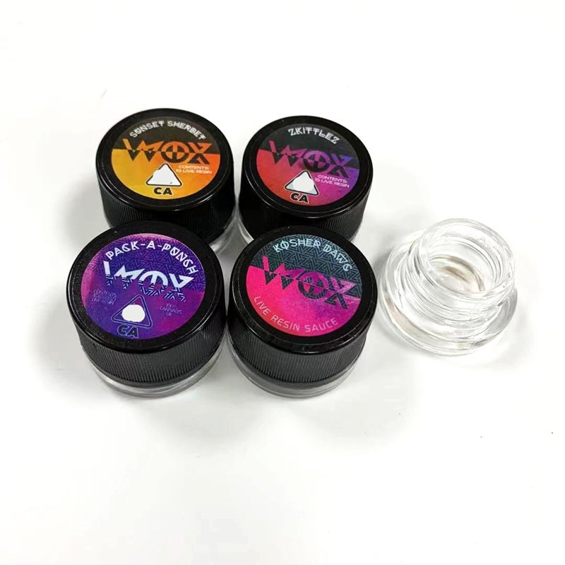 Wox Wax Jar 5ml clear Glass Can - hempacc